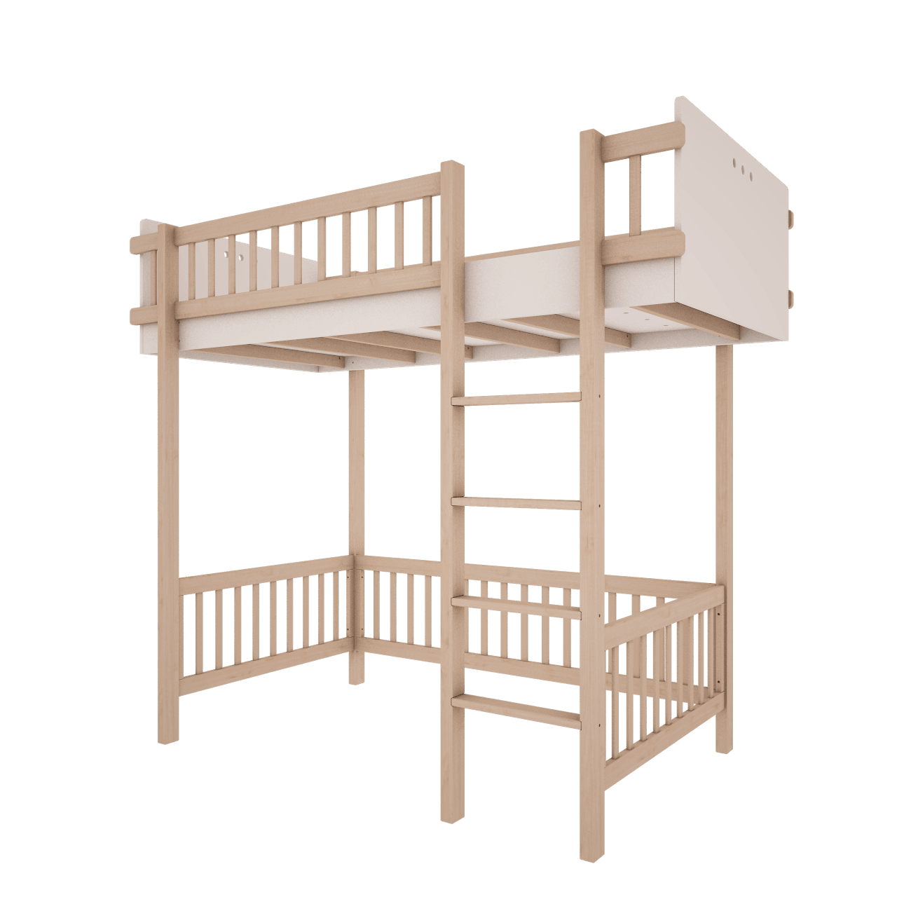 basic tall loft bed white